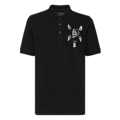 自营philipp pleinPolo 衫 SS Skull - 黑色 美国奥莱直发