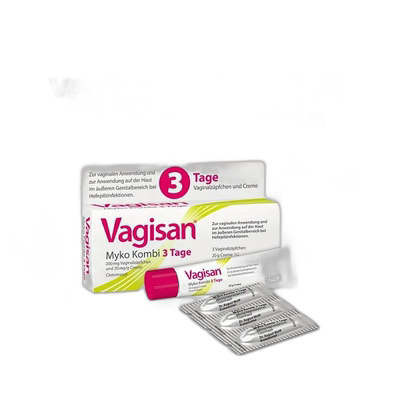 自营Vagisan妇科霉菌性阴道炎克霉唑药片+乳霜3天装效期27年1月