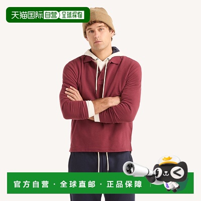 自营Nautica Mens Classic Fit Long-Sleeve Polo - oxblood red