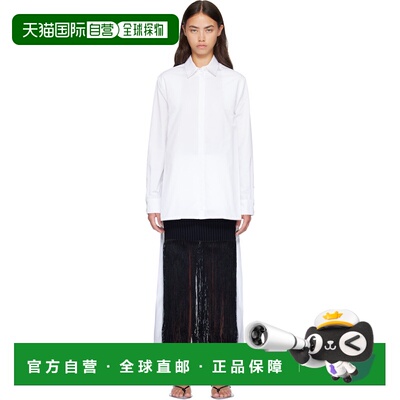 香港直邮alaia 女士 白色 Asymmetric Cotton 衬衫 AA9C1013T611D