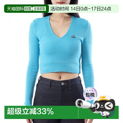 韩国直邮Vivienne Westwood BEA 系列 2024秋冬 V领短款针织衫