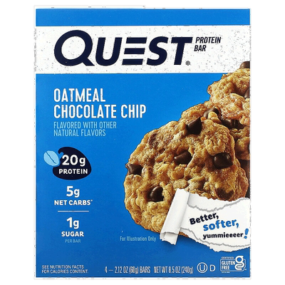 香港直邮Quest Nutrition蛋白棒燕麦巧克力片4 条每条 2.1