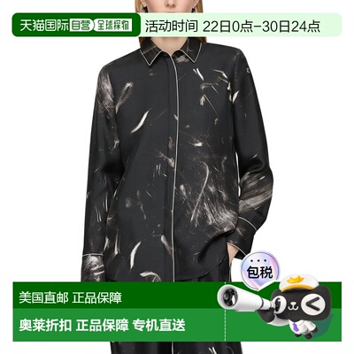 自营Lafayette 148 New York Scottie Blouse - black 美国奥莱直