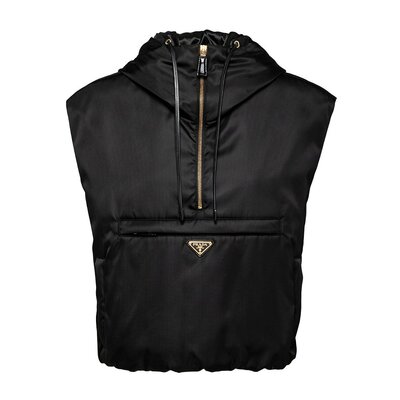 Prada Re-Nylon 拉链连帽背心 29M0971WQ8S232