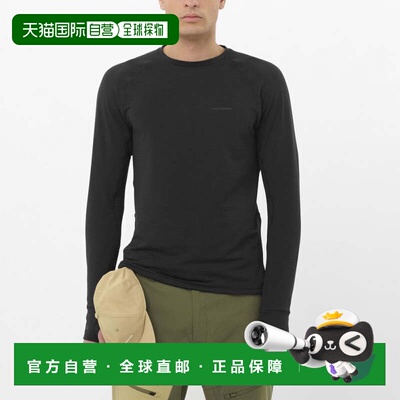 日本直邮Salomon 男士徒步长袖T恤 Essential Lightwarm 圆领 [LC