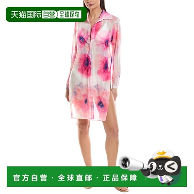 自营Carmen Marc Valvo Convertible Shirt Cover-Up - white 美
