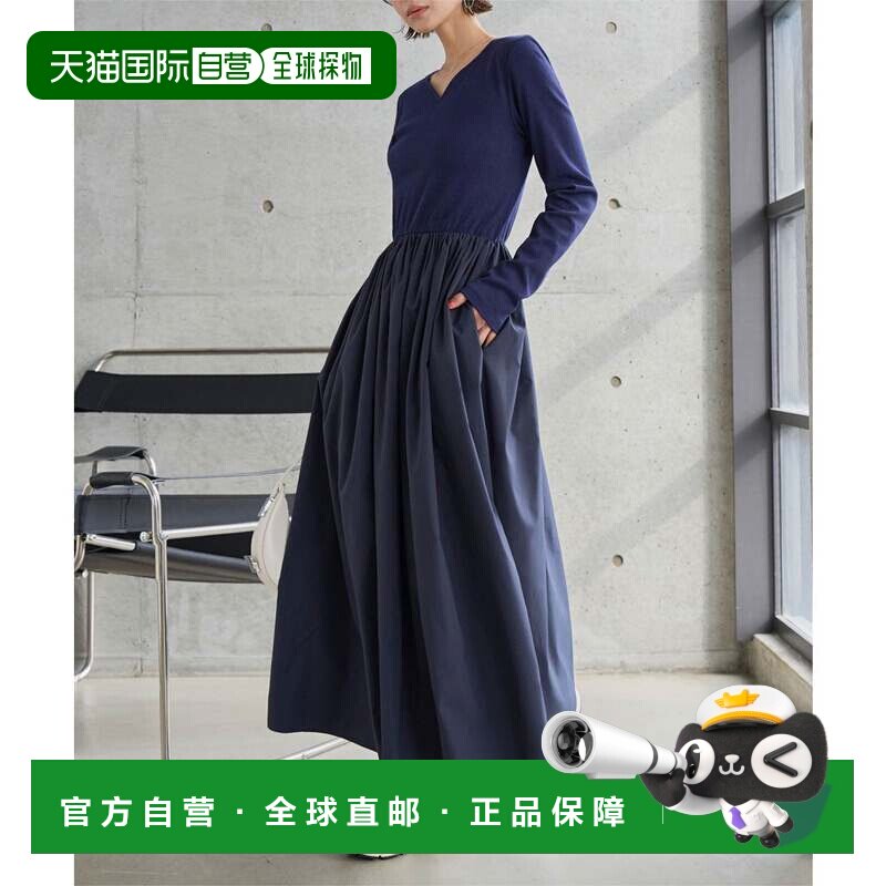 日本直邮心形领连衣裙 E3577 藏青色