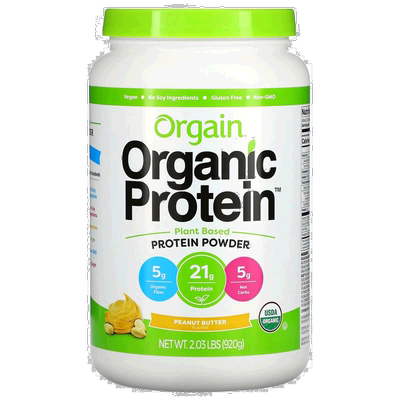 香港直发Orgain有机蛋白质粉花生酱风味920g迷迭香维生素卵磷脂