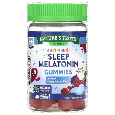 香港直发Nature's Truth褪黑素全素软糖樱桃味支持睡眠平衡40粒