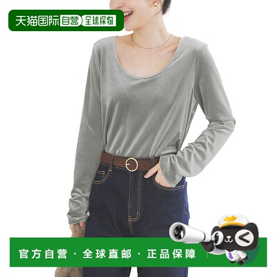 【日本直邮】KOBELETTUCE女士T恤纯棉高档时尚百搭感秋冬女T恤