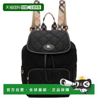 1h可退 香港直邮潮奢 Burberry 巴宝莉 女士 黑色 Horseshoe 双肩