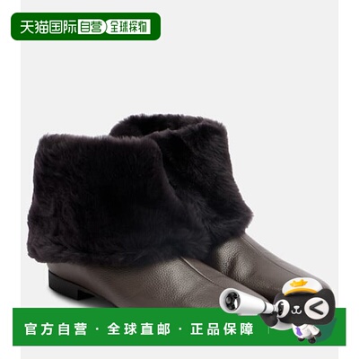 1h可退 香港直邮toteme 女士 皮毛内里皮质短靴 brown棕色 舒适时