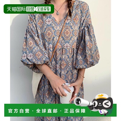 日本直邮VitaFelice 蓬松袖长款连衣裙 [V04517EW03293]
