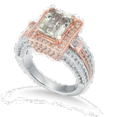 自营 Suzy Levian 纯银 5.5 克拉绿色紫水晶戒指 - 绿色 美国奥莱