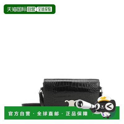 香港直邮CELINE 男士斜挎包 117893GSP38SI AW2025 黑色 翻盖单肩
