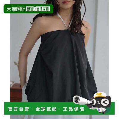 日本直邮halterneck balloon top C7799 黑色上衣背心吊带抹胸
