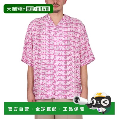 自营gcdsMonogram Waved Shirt - pink 美国奥莱直发
