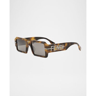 美国直邮Fendi|男士 Fendigraphy 醋酸纤维矩形太阳镜