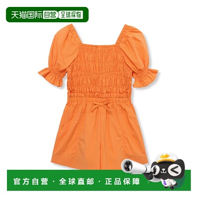 自营 Habitual Smocked Paperbag Romper - orange 美国奥莱直发