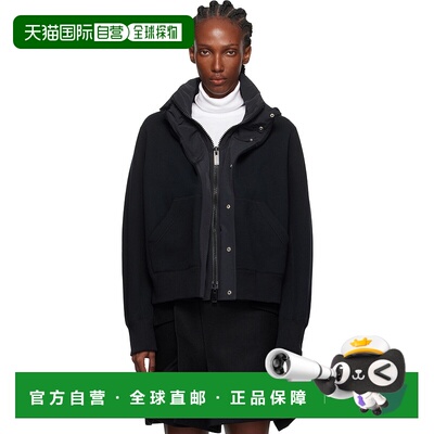1h可退 香港直邮潮奢 Sacai 女士 黑色 Sponge Sweat x Grosgrain