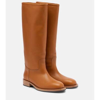 香港直邮潮奢 Loro Piana 诺悠翩雅 女士 Pablo Walk 皮质及膝靴