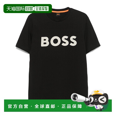 1h可退 香港直邮潮奢 BOSS 波士 男士 CLOTHING AND POLOS 黑色棉