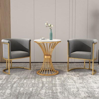 商务洽谈单人沙发椅子售楼部4S店咖啡厅美容院服装店沙发桌椅组合