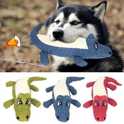 Pet Chew Toys Interactive Cartoon Animal Plush Alligator Sha