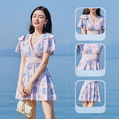 Plus Size Swimdress Women's Hot Spring Swimsuit, Women Conse