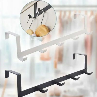 Coat Hook Rack Over The Door 5 Hooks Home Organizer Metal Ha