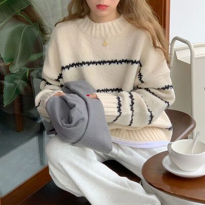 Women Sweater Casual Pullovers Autumn Winter Basics Knitted