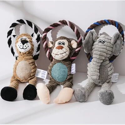 Dog Plush Toys Pet Squeaky Animal Toy Dog Bite-Resistant Cle