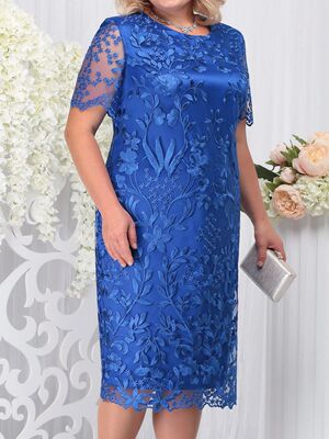 Plus Size Party Dress for Woman 2023 Fashion Summer Short Sl