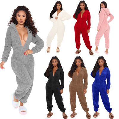 2024 Fashion Sexy Onesies Women Winter Warm Plush Romper  Ho