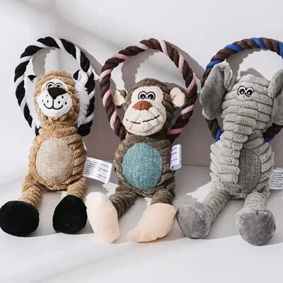 1PcsDog Plush Toys Pet Squeaky Animal Toy Clean Teeth Chew T