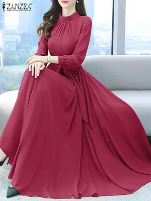 2023  Elegant Women Autumn A-line Party Sundress Casual Long