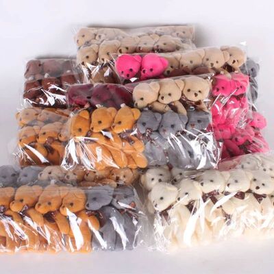 12Pcs/Lot Soft Stuffed Bear Plush Toys Mini Teddy Bear Dolls