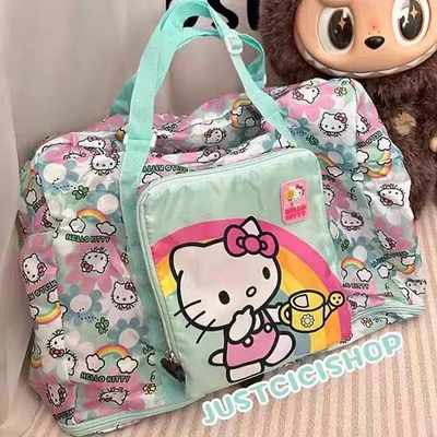 泰兰德HelloKitty可爱轻便尼龙行李收纳折叠包大容量旅行包袋