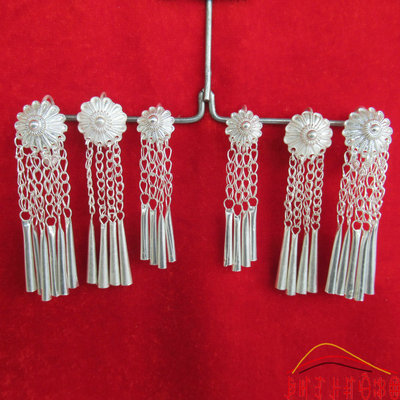 彝族银饰凉山民间手工艺品耳环