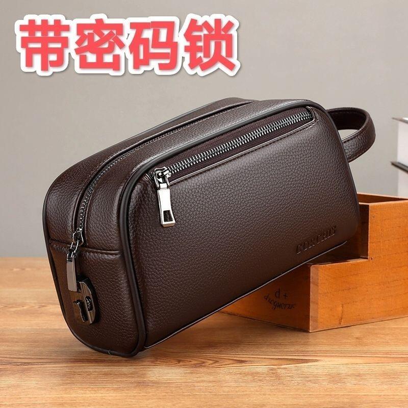 正品男士手拿包大容量真皮质感男士手提小包老式手提包老款手男包