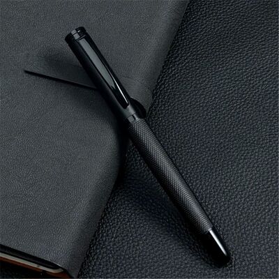 1 2 pcs Sleek Black Metal Gel Pen - Medium Point Snap Cap Id