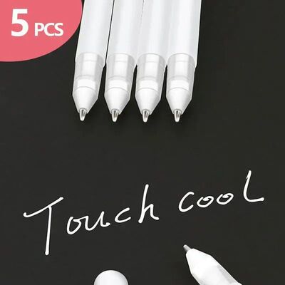 5pcs White Gelly Roll Gel Pen 0.8mm Highlight Marker Art Dra