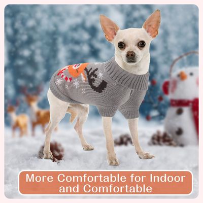 Christmas Pet Dog Dog Clothes Warm British Winter Elk Sweate