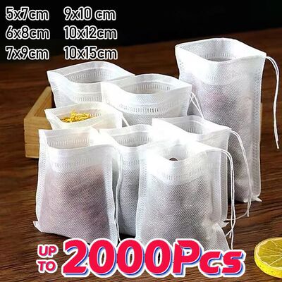 100-2000pcs Disposable Teabags Scented Tea Bags with String