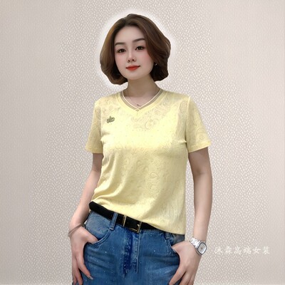 斐斐2026夏季新款宽松大码修身显瘦气质女打底衫百搭上衣T恤1817