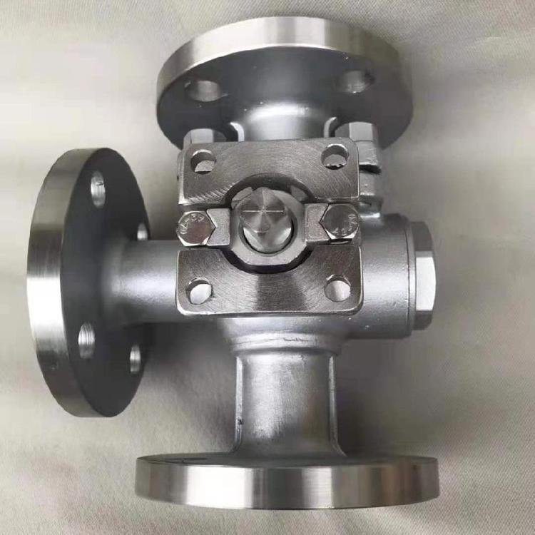 气动卫生级三通球阀卡箍连接分流合流阀型L型Q45F-16P法兰式球阀_虎窝淘