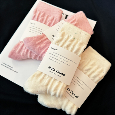 袜子女冬季加厚加绒中筒袜长筒袜