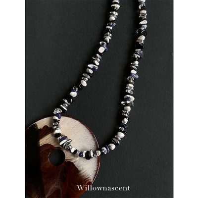 夏日度假沙滩风青金石拼接项链