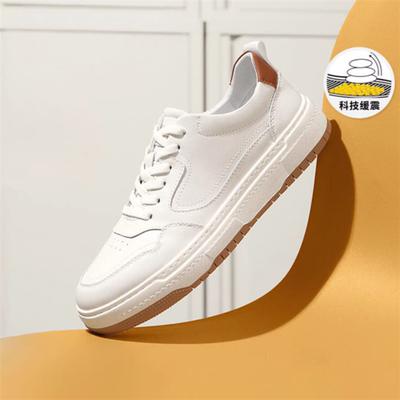 真皮休闲小白鞋厚底增高板鞋