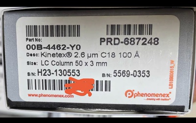 全新飞诺美C18色谱柱 ①00B-4462-Y0，Kinetex 2.6um C18 100A